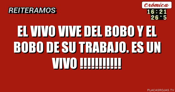 El vivo vive del bobo y el bobo de su trabajo. Es un vivo ...