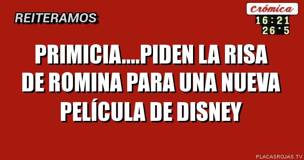 Primicia....piden la risa de Romina para una nueva película de disney ...
