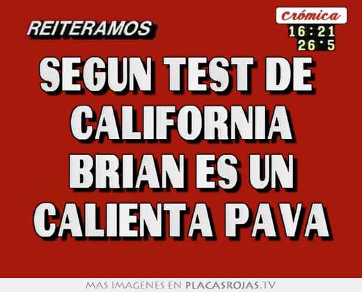 Según test de california brian es un calienta pava - Placas Rojas TV